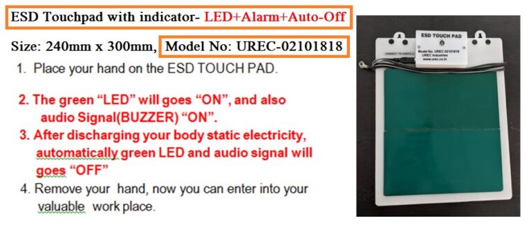 UREC-ESD Touchpad with indicator - UREC Industries